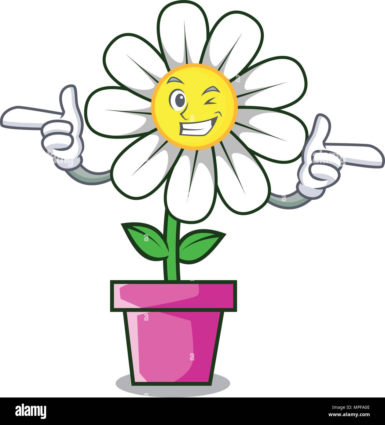Wink daisy flower character cartoon Stock Vector Image & Art - Alamy