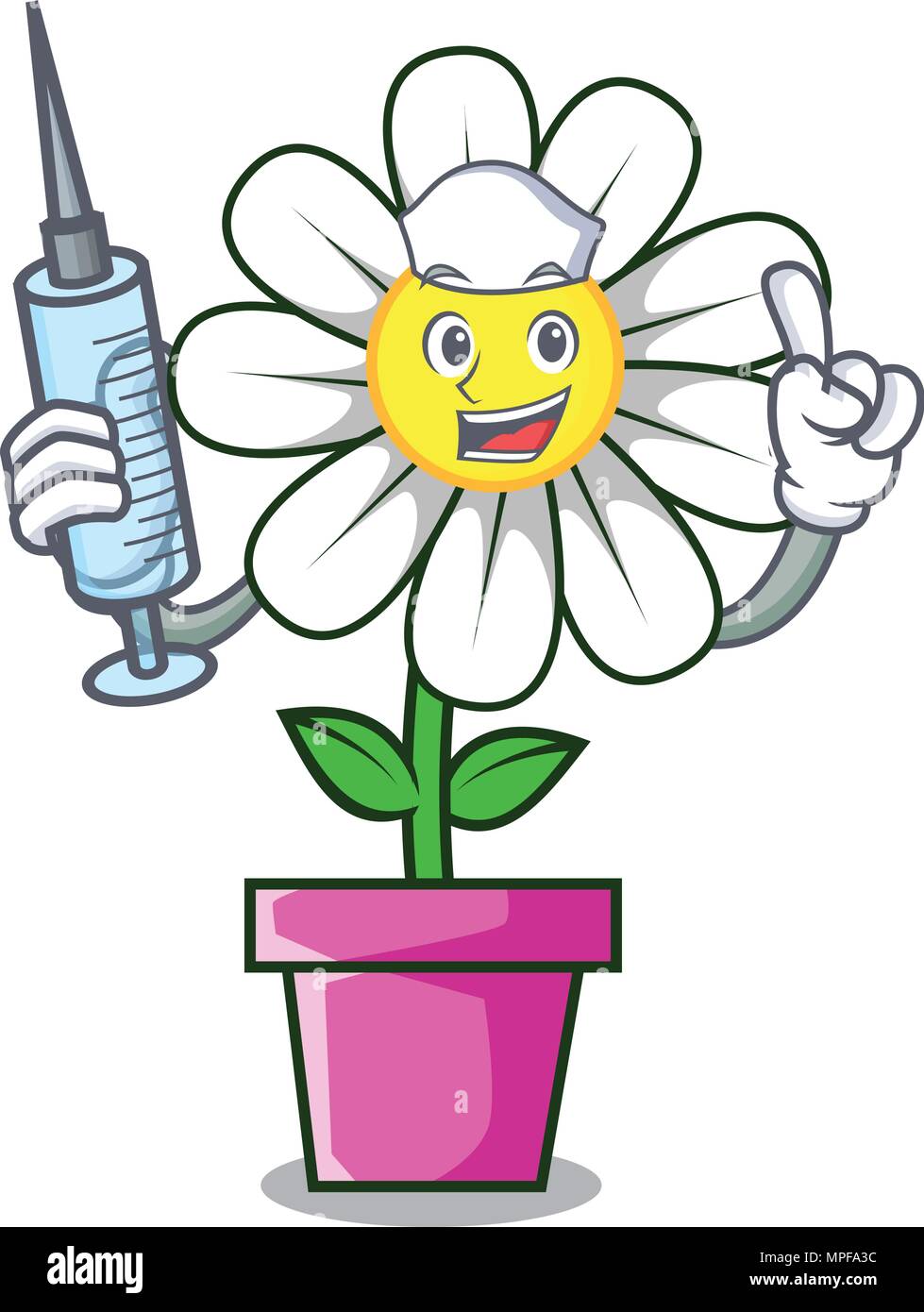 Nurse daisy flower character cartoon Stock Vector Image & Art - Alamy