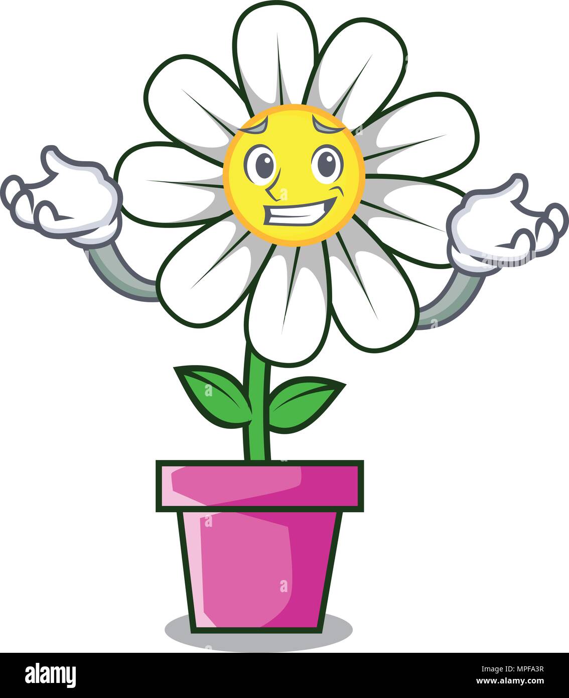 Grinning daisy flower character cartoon Stock Vector Image & Art - Alamy