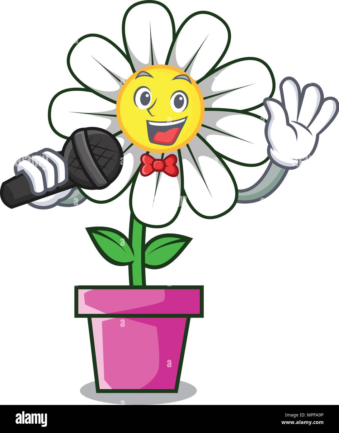 Singing daisy flower mascot cartoon Stock Vector Image & Art - Alamy