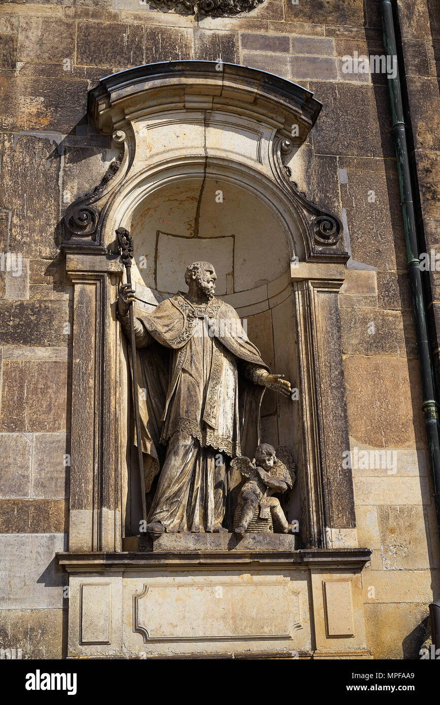 Dresden statue in Hofkirche cathedral at Saxony of Germany Stock Photo ...
