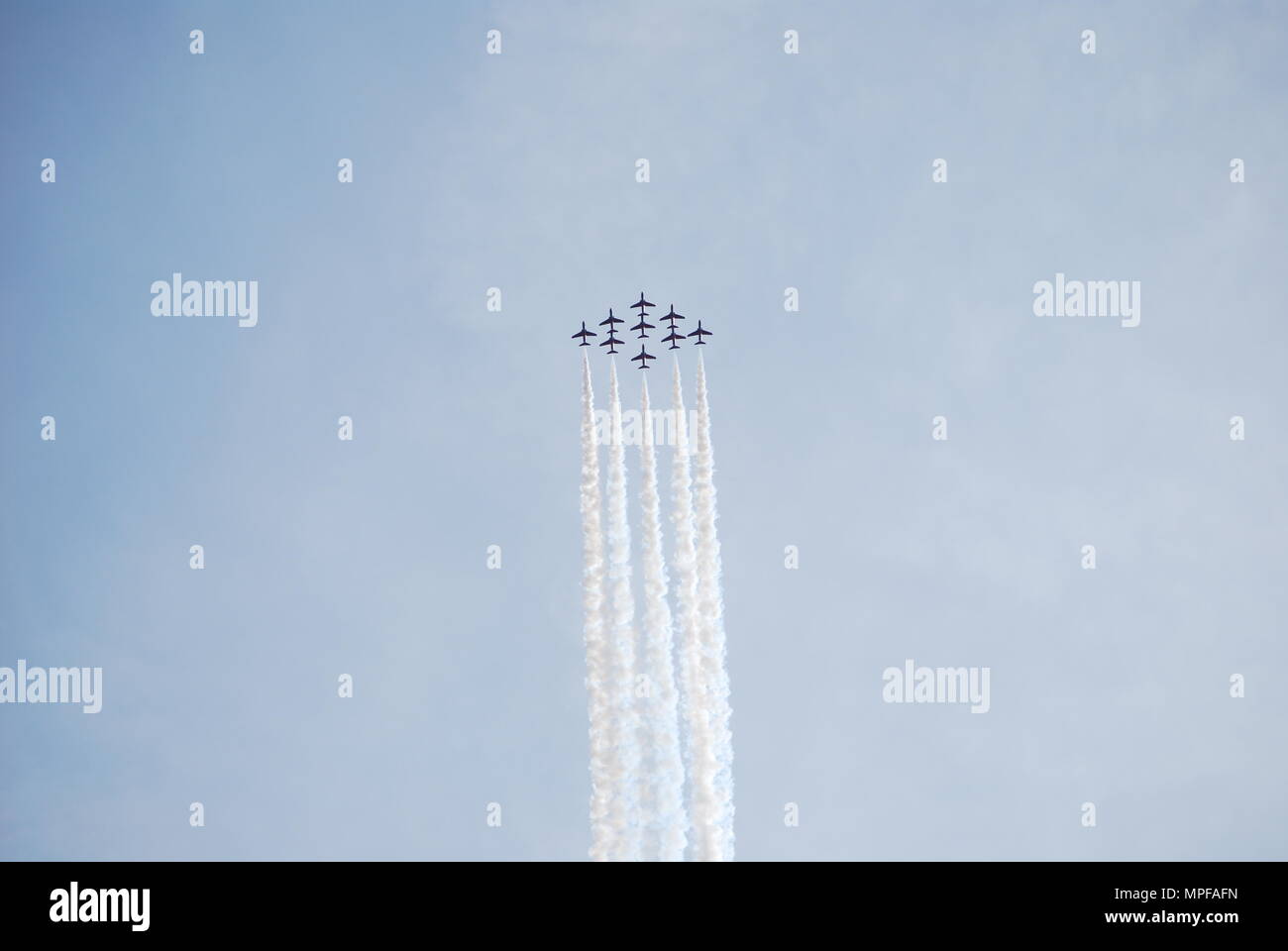 Red Arrows Display Stock Photo - Alamy
