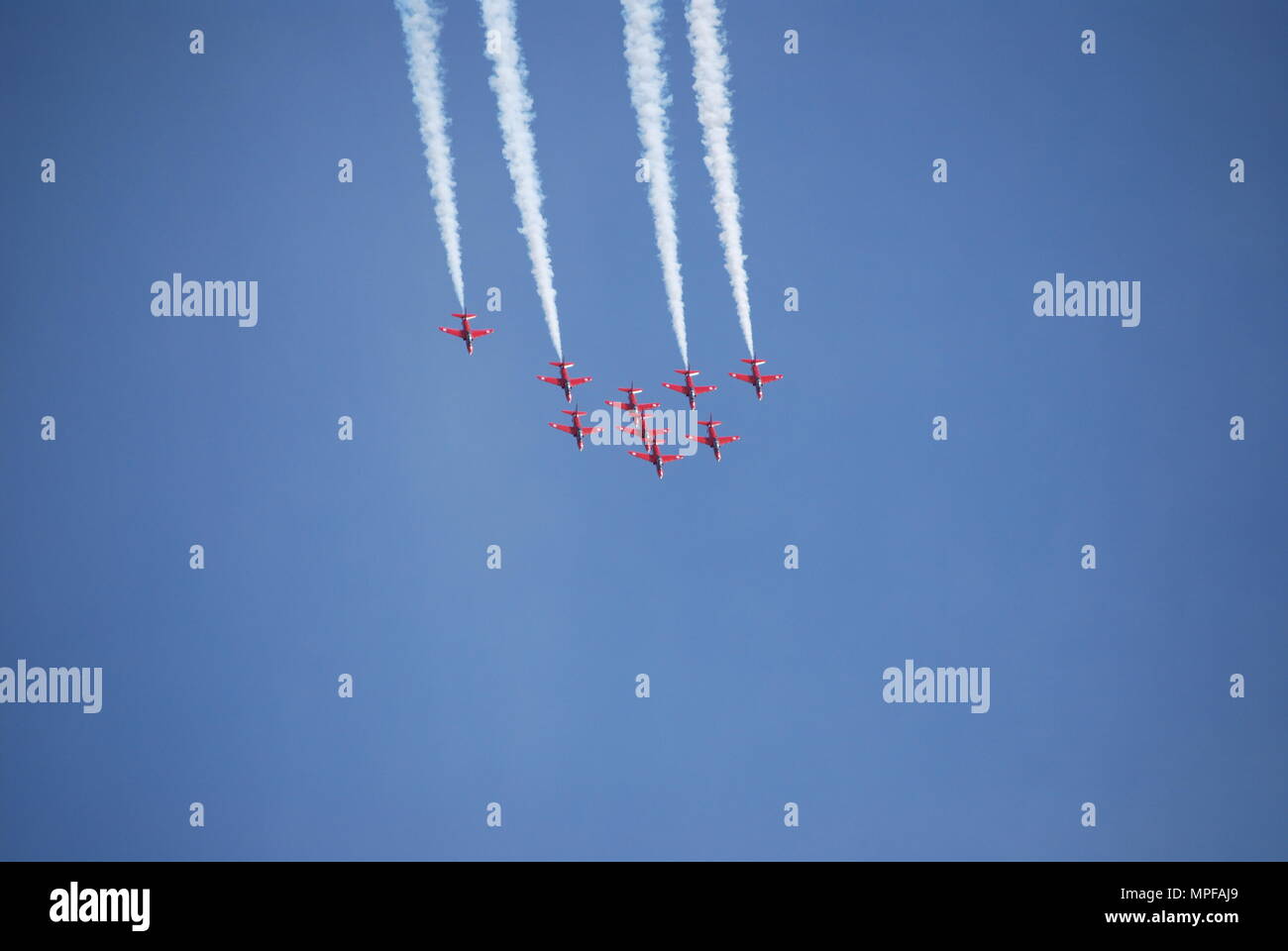 Red Arrows Display Stock Photo - Alamy