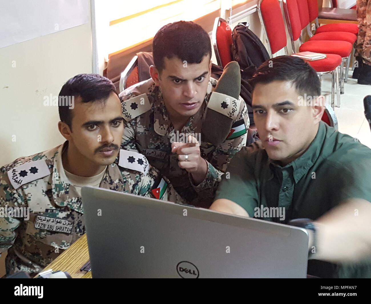 Jordan Armed Forces-Arab Army officers work with a U.S. Infantry ...