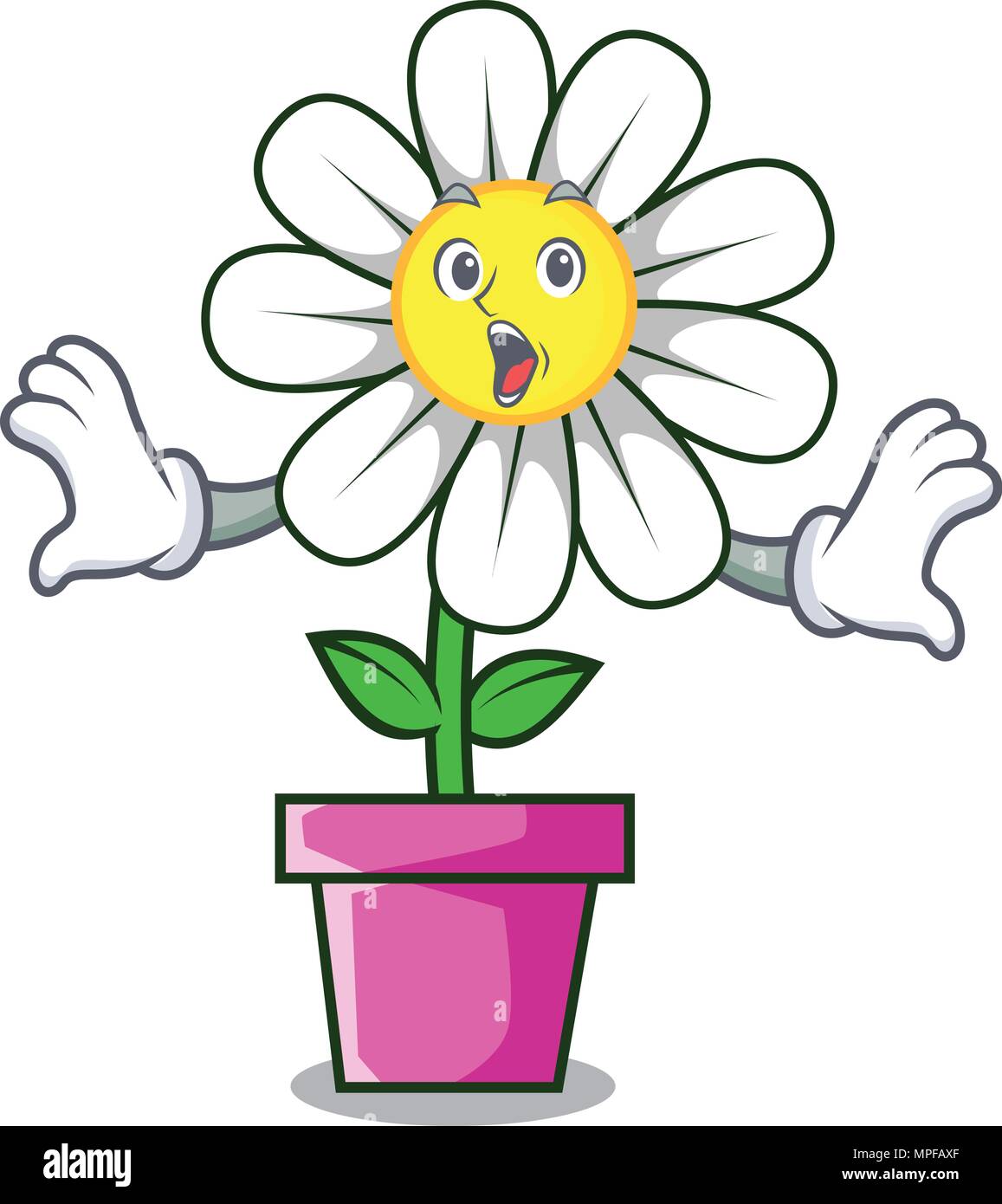 Surprised daisy flower mascot cartoon Stock Vector Image & Art - Alamy