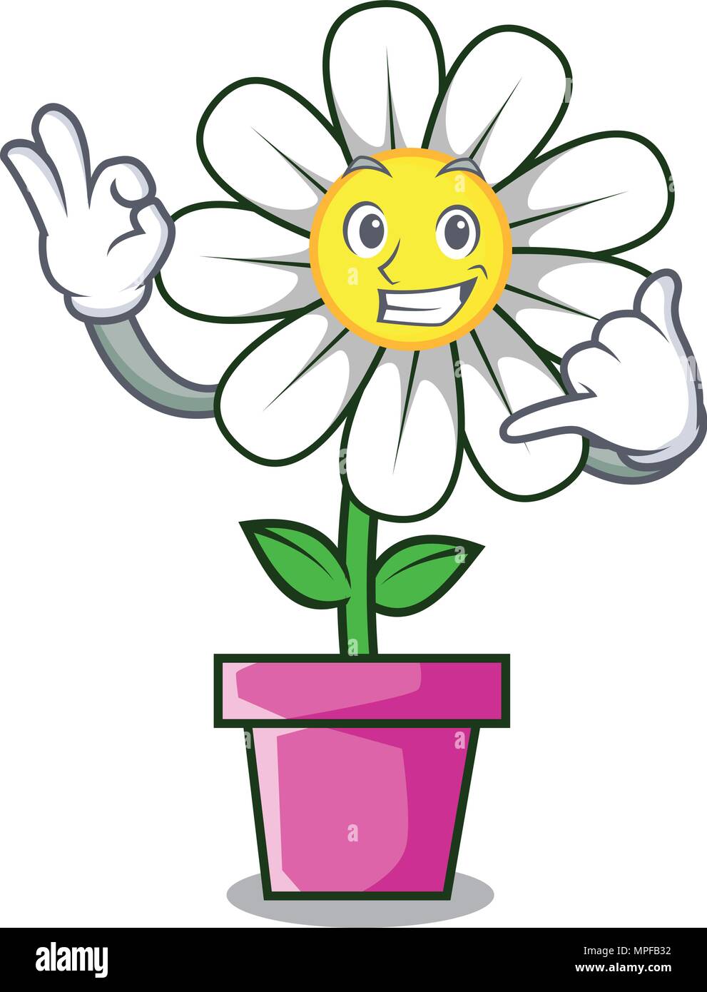 Call me daisy flower mascot cartoon Stock Vector Image & Art - Alamy