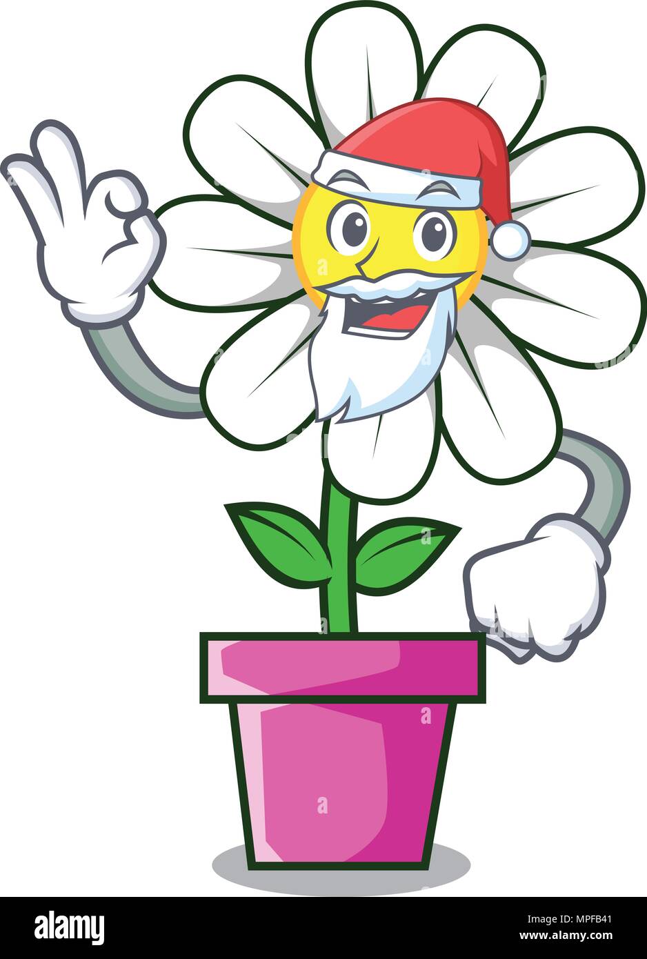Santa daisy flower mascot cartoon Stock Vector Image & Art - Alamy