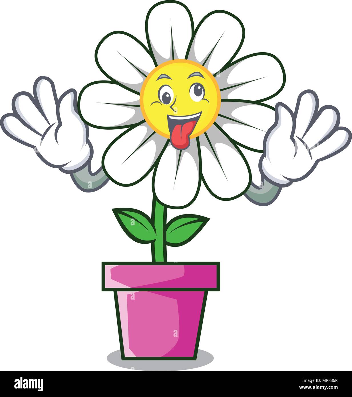 Crazy daisy flower mascot cartoon Stock Vector Image & Art - Alamy
