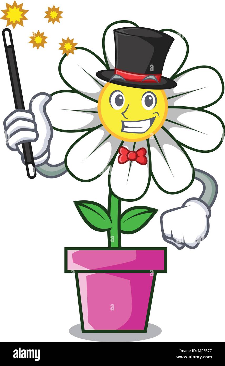 Magician daisy flower mascot cartoon Stock Vector Image & Art - Alamy