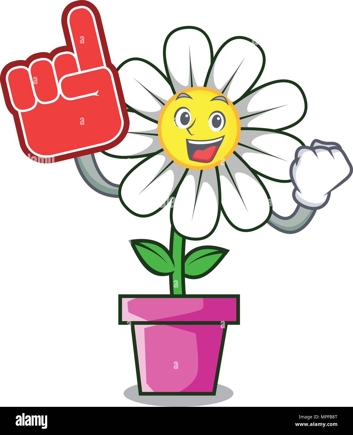Foam finger daisy flower mascot cartoon Stock Vector Image & Art - Alamy