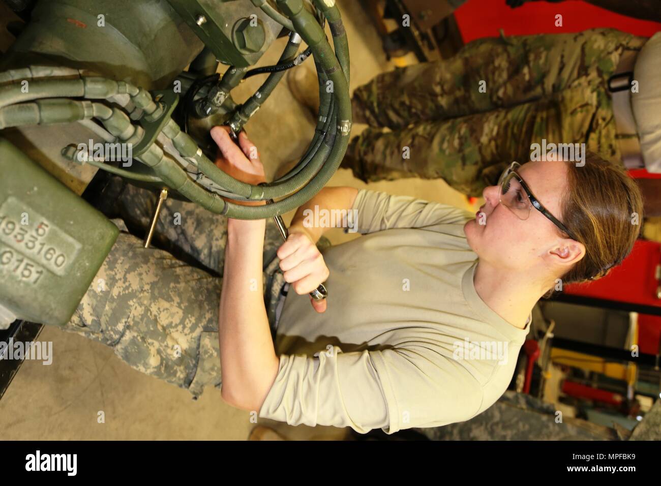 Spc. Rachel Colwell with the North Dakota National Guard at Wahpeton, a ...