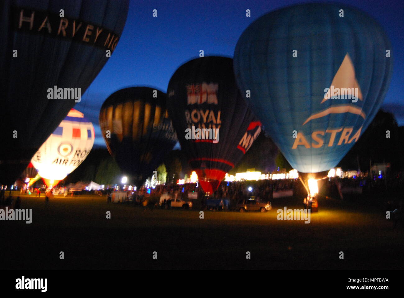 Hot Air Balloon Night Glow Stock Photo - Alamy