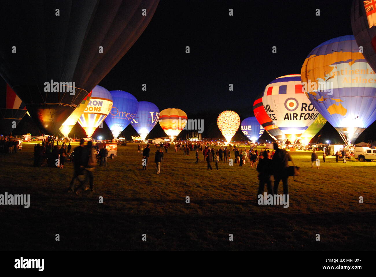 Hot Air Balloon Night Glow Stock Photo - Alamy