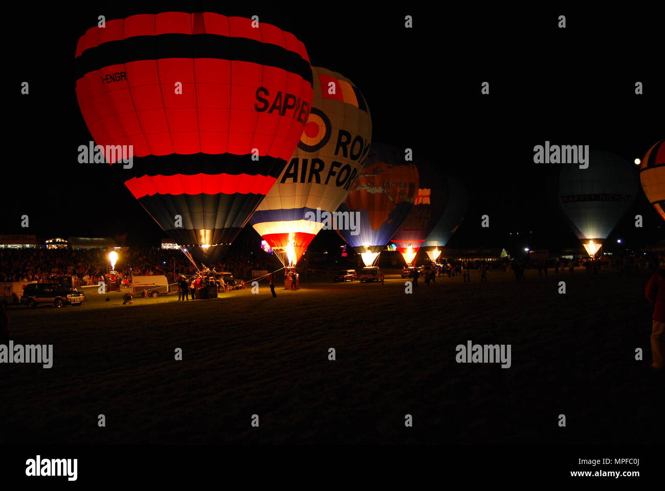 Hot Air Balloon Night Glow Stock Photo - Alamy
