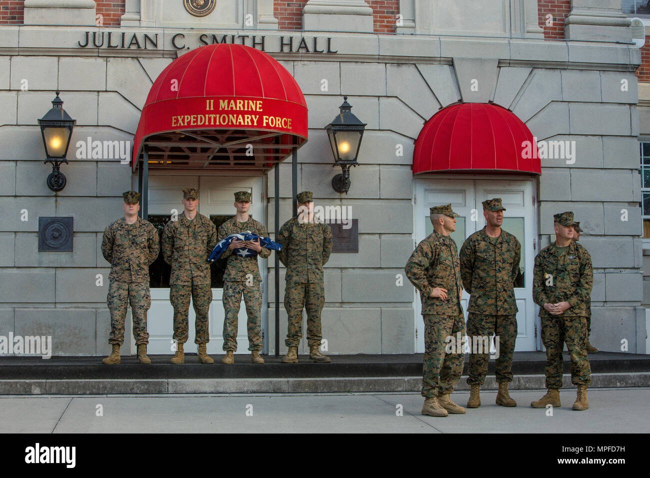 U.S. Marines with 2nd Marine Division (2d MARDIV) stand by prior to the ...
