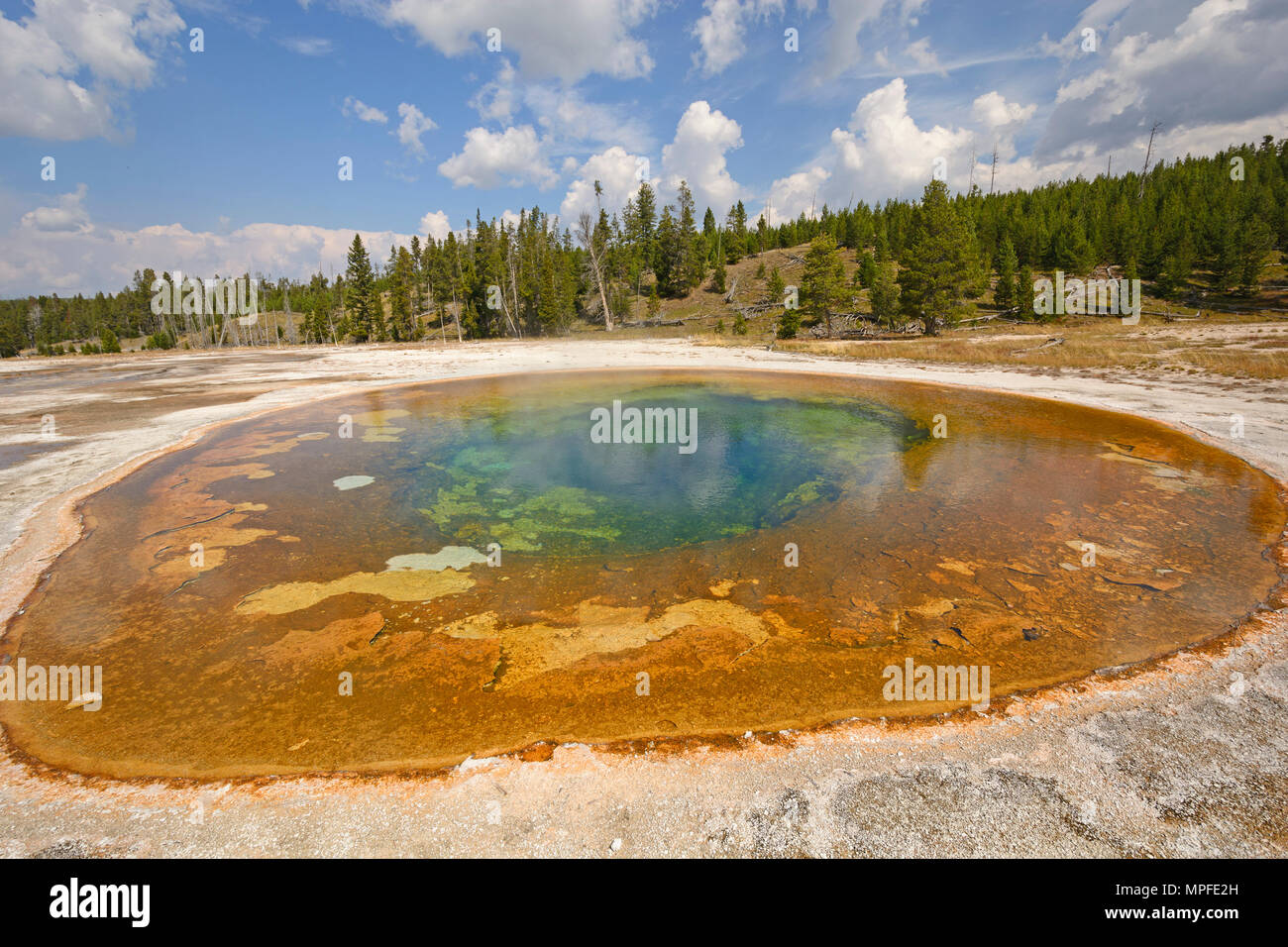 Chromatic Pool in the Upper Geyser Basin in Yellowstone National Park ...