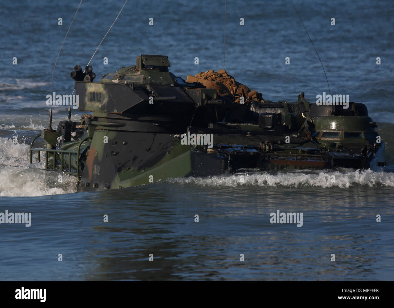 U.S. Marines Assault Amphibious Vehicles manned by Marines with 3rd ...