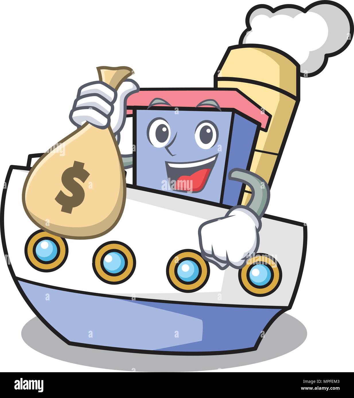 With money bag ship character cartoon style Stock Vector Image & Art ...