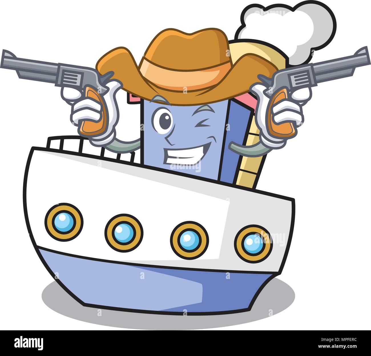 Cowboy ship character cartoon style Stock Vector Image & Art - Alamy