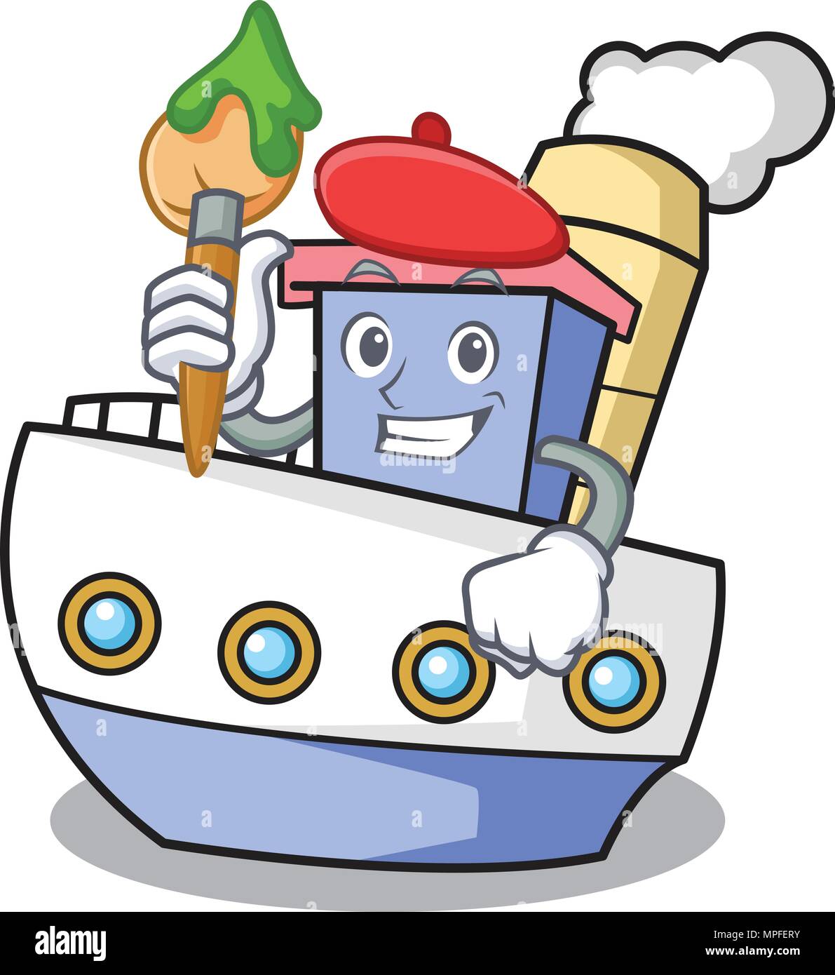 Artist ship character cartoon style Stock Vector Image & Art - Alamy