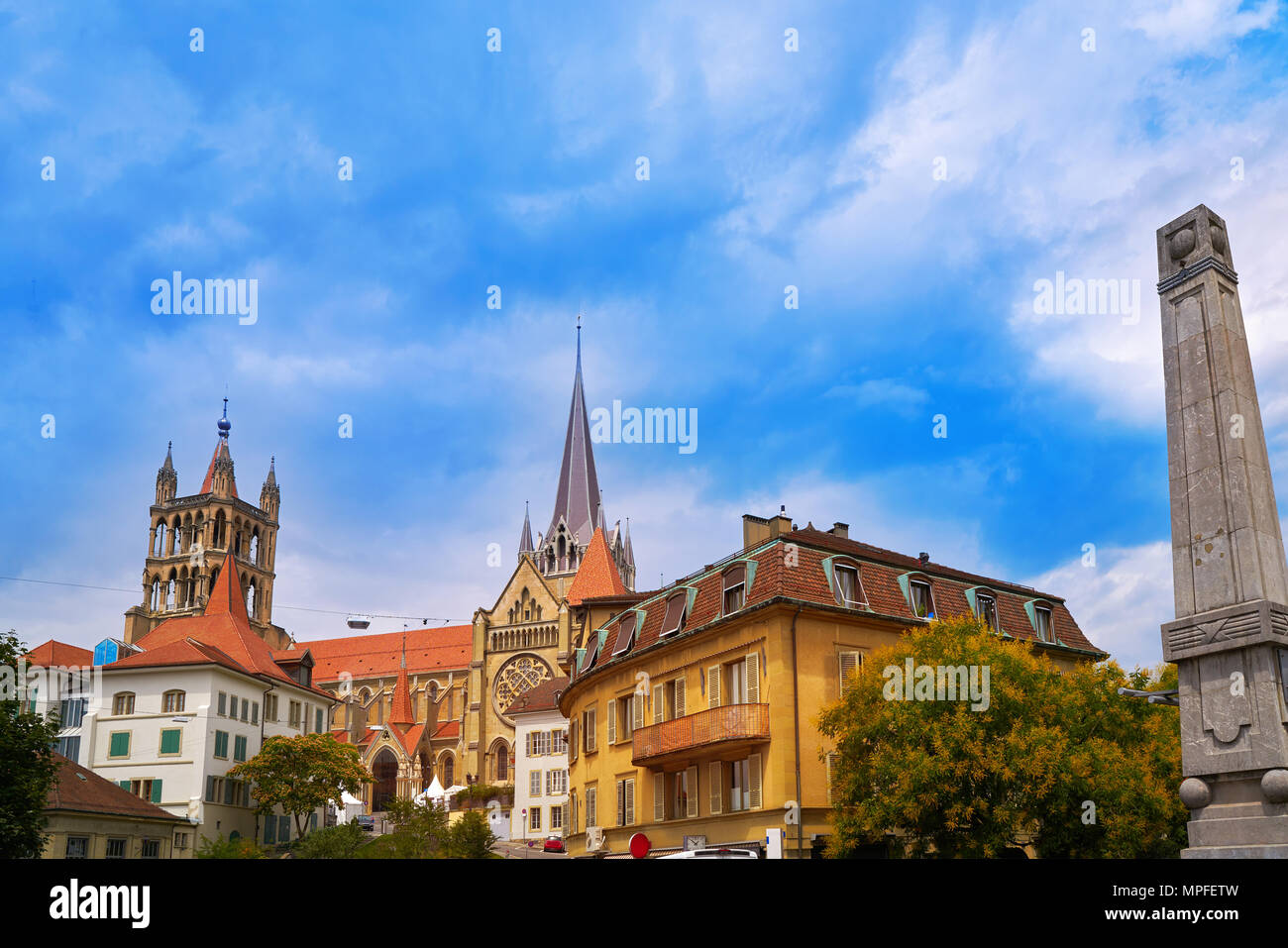 Lausanne city Notre Dame Cathedral in Switzerland Swiss Stock Photo - Alamy