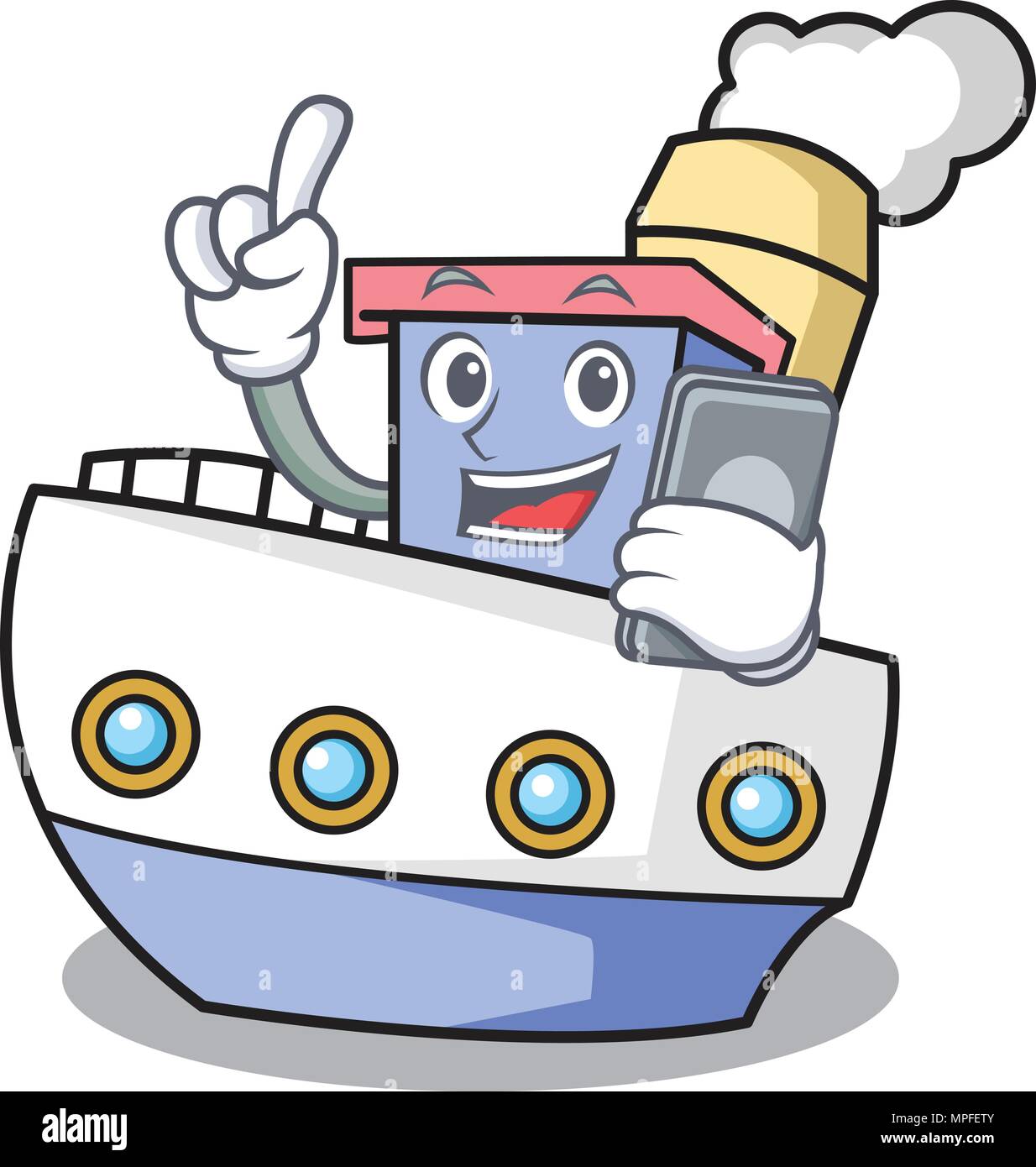 With phone ship character cartoon style Stock Vector Image & Art - Alamy