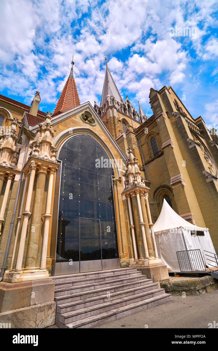 Lausanne city Notre Dame Cathedral in Switzerland Swiss Stock Photo - Alamy