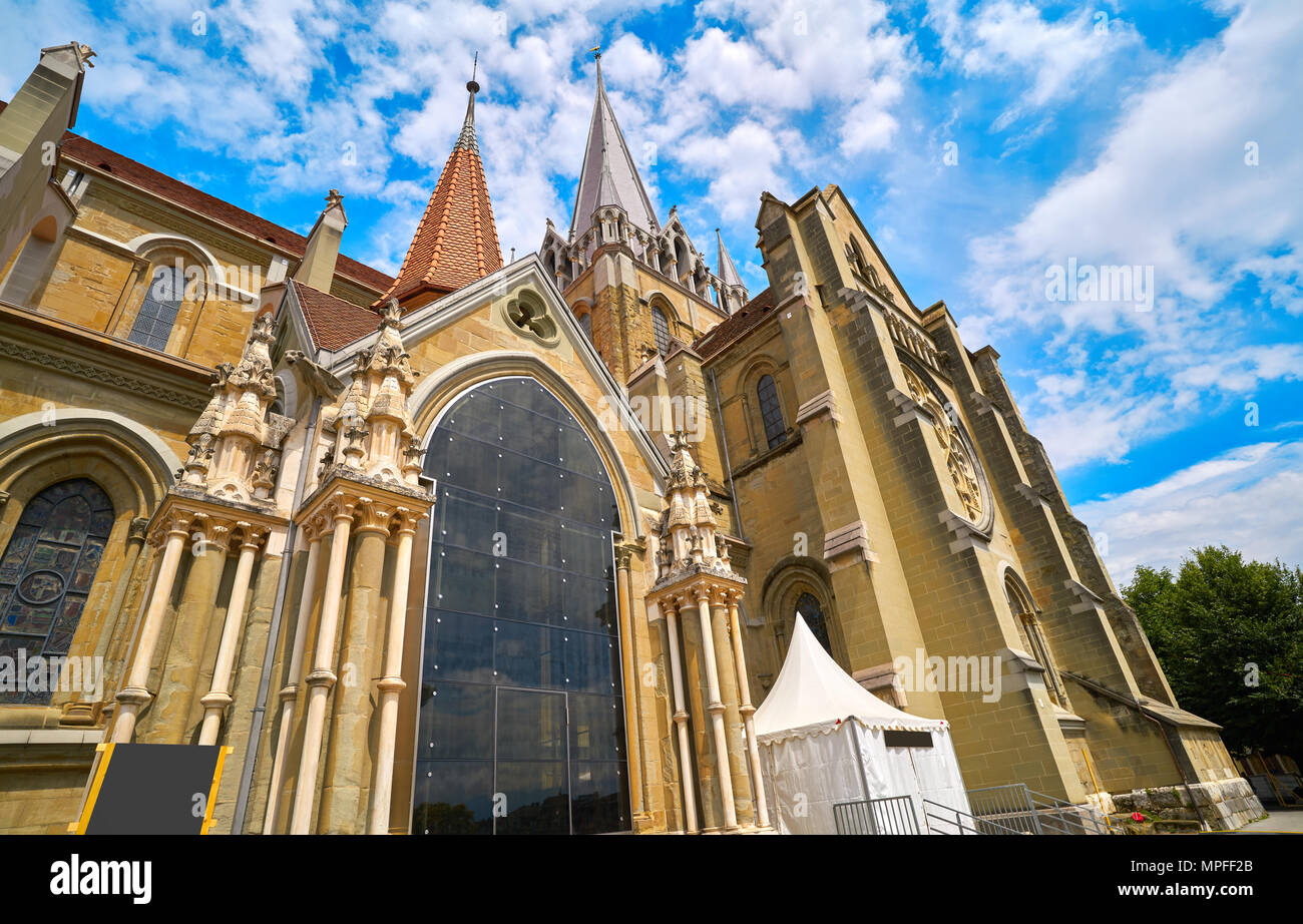 Lausanne city Notre Dame Cathedral in Switzerland Swiss Stock Photo - Alamy