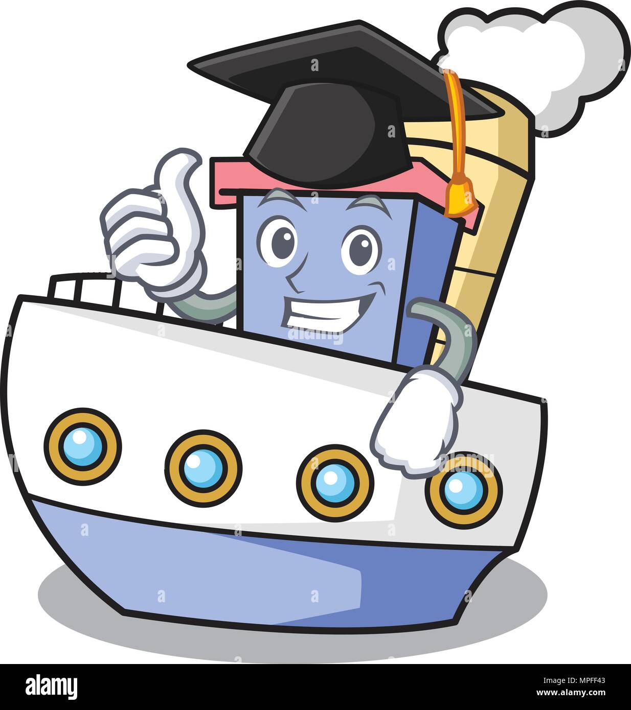 Graduation ship character cartoon style Stock Vector Image & Art - Alamy
