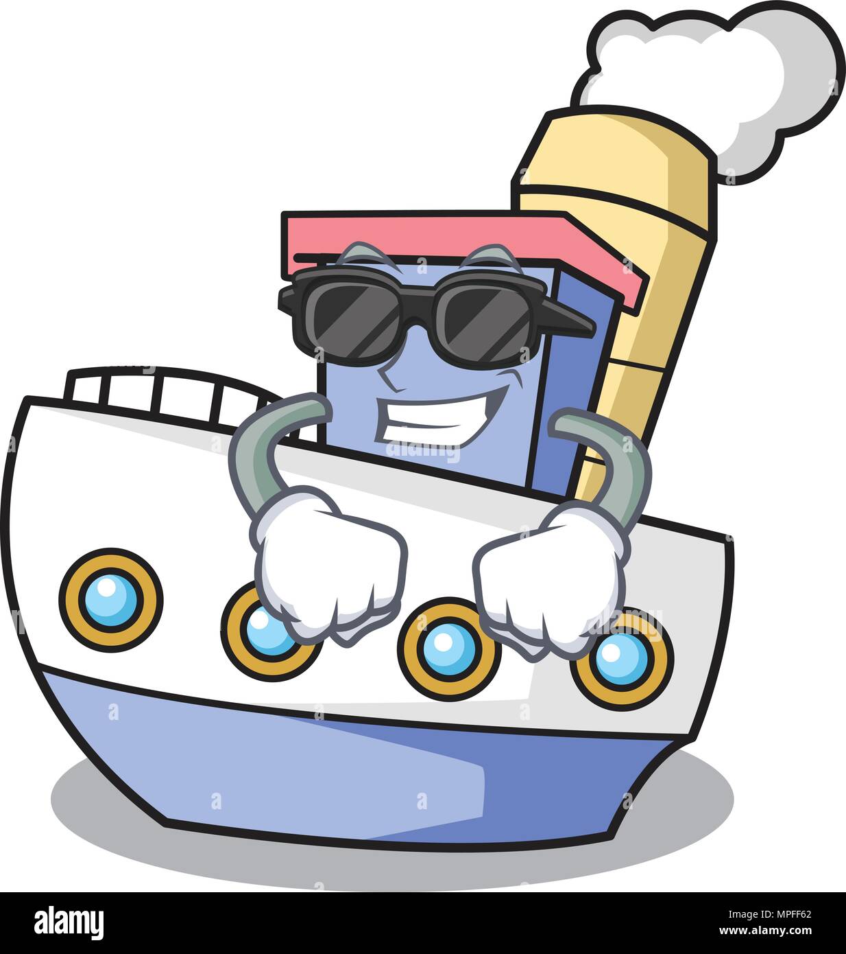 Super cool ship character cartoon style Stock Vector Image & Art - Alamy