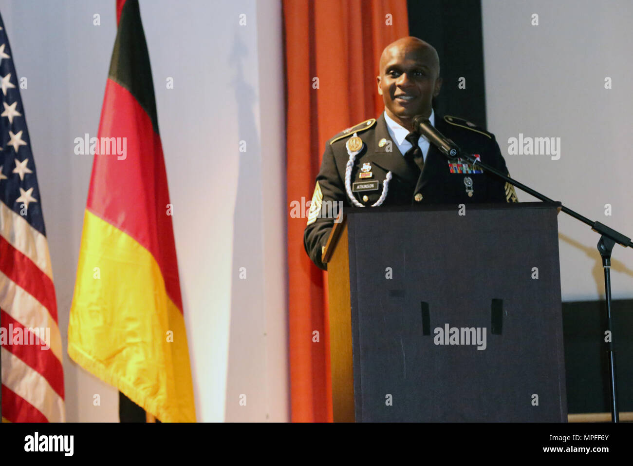 U.S. Army Sgt. Maj. Robert Atkinson, the U.S. Army Europe G-1 sergeant ...
