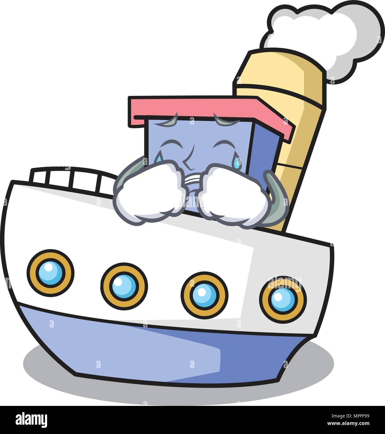 Crying ship mascot cartoon style Stock Vector Image & Art - Alamy