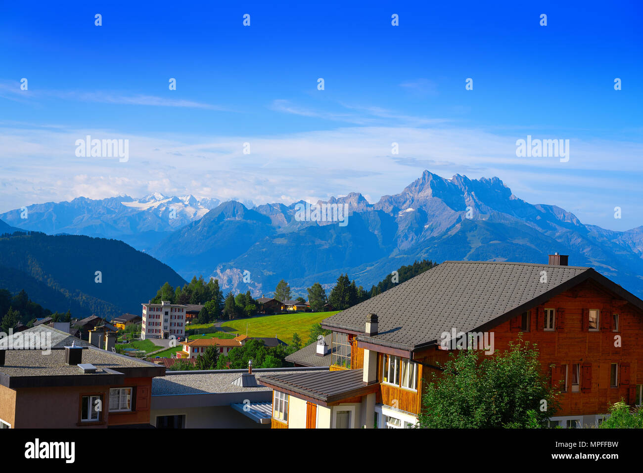 Leysin in Alps at Ormont Dessus in Switzerland Swiss Stock Photo - Alamy