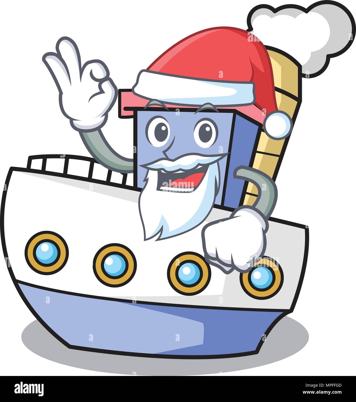 Santa ship mascot cartoon style Stock Vector Image & Art - Alamy