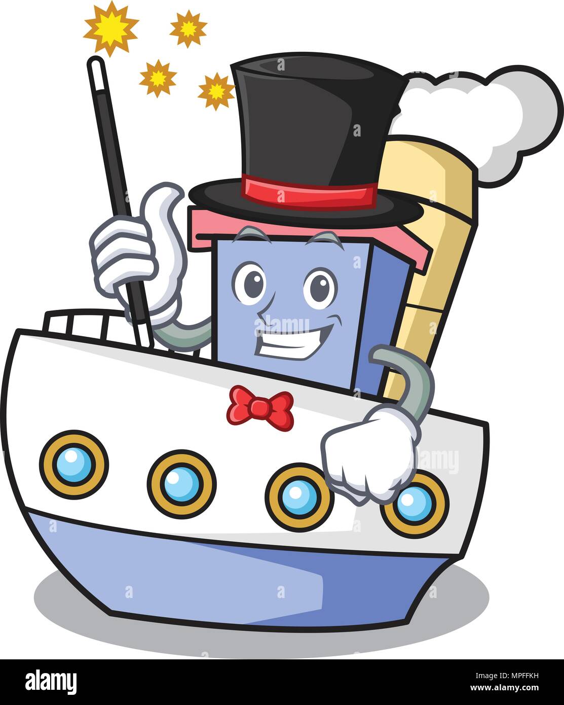Magician ship mascot cartoon style Stock Vector Image & Art - Alamy