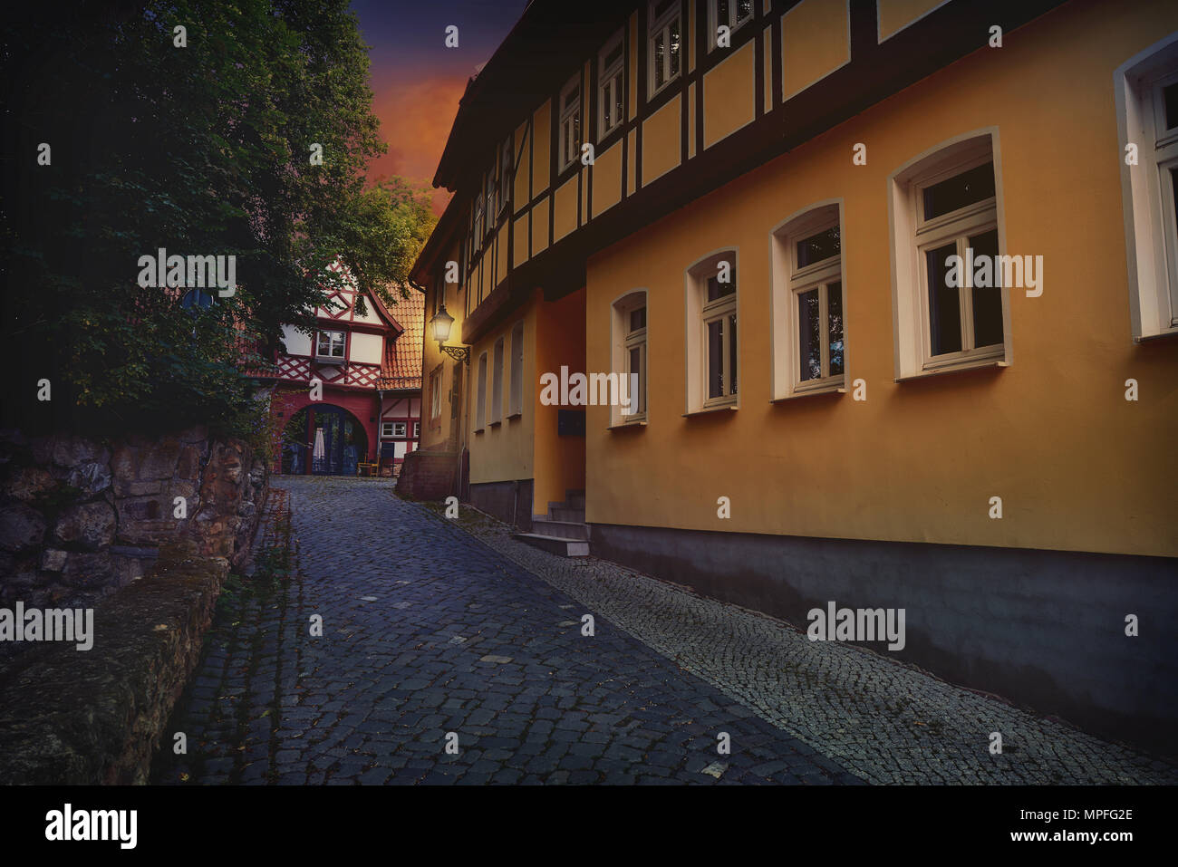 Nordhausen downtown facades in Thuringia of Germany Stock Photo - Alamy