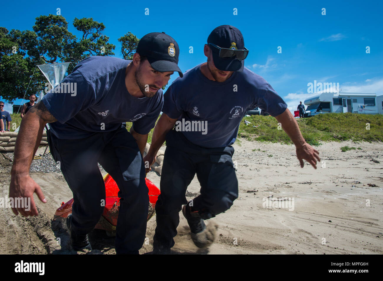 Royal New Zealand Navy Petty Officer Alan Holland and Petty Officer ...