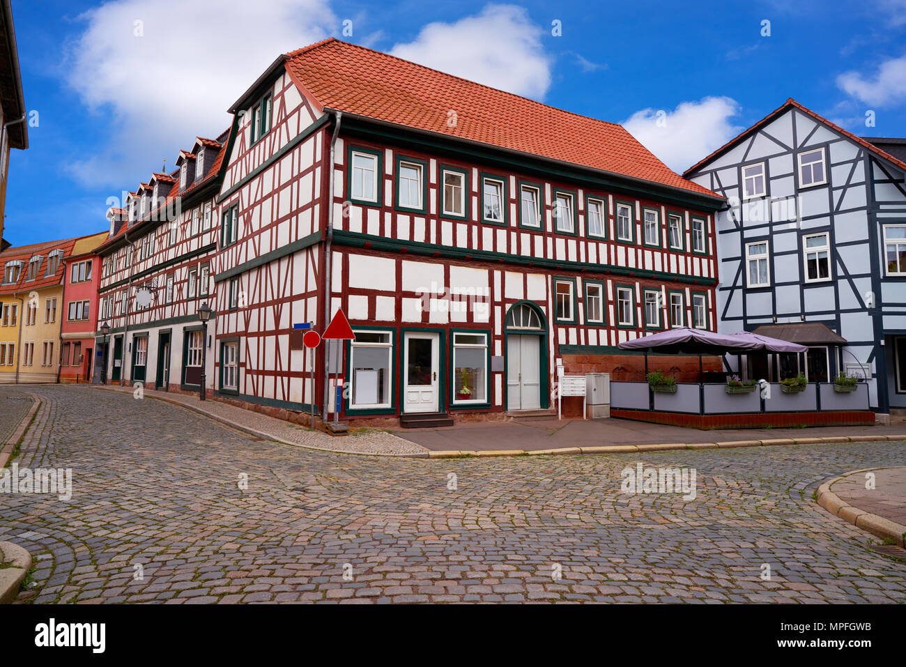 Nordhausen downtown facades in Thuringia of Germany Stock Photo - Alamy