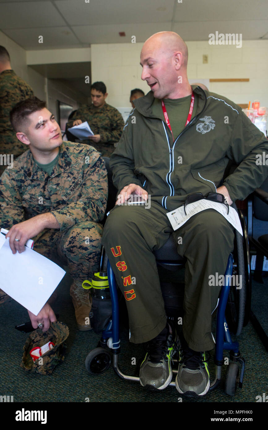 U.S Marine Corps Gunnery Sgt. Douglas Godfrey, right, and Staff Sgt ...