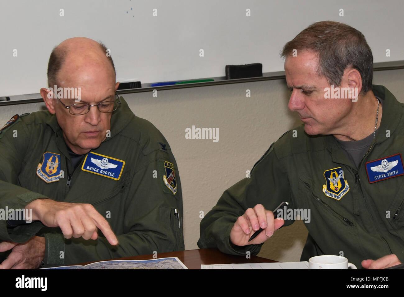 U.S. Air Force Col. Bruce Gootee, 307th Bomb Wing navigator and Lt. Col ...