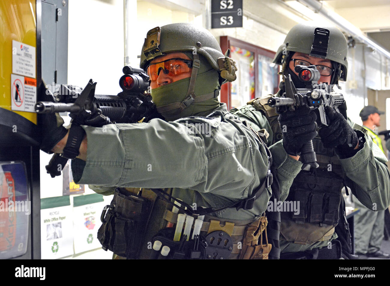 At Fort Shafter, Hawaii, the U.S. Army Special Reaction Team (SRT), including the 39th Military ...