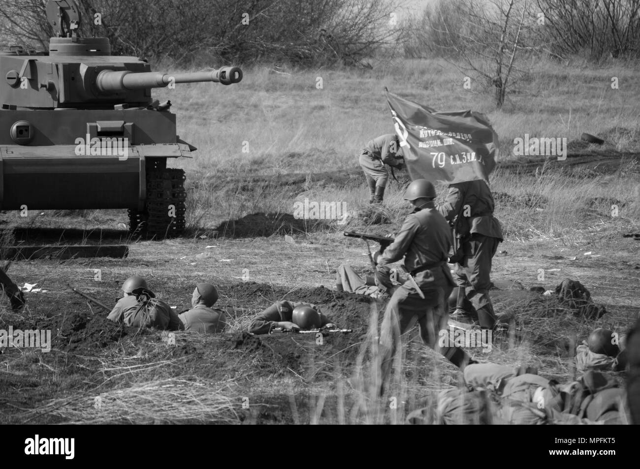 2018-04-30 The Samara Region, Russia. The offensive of soldiers of the ...
