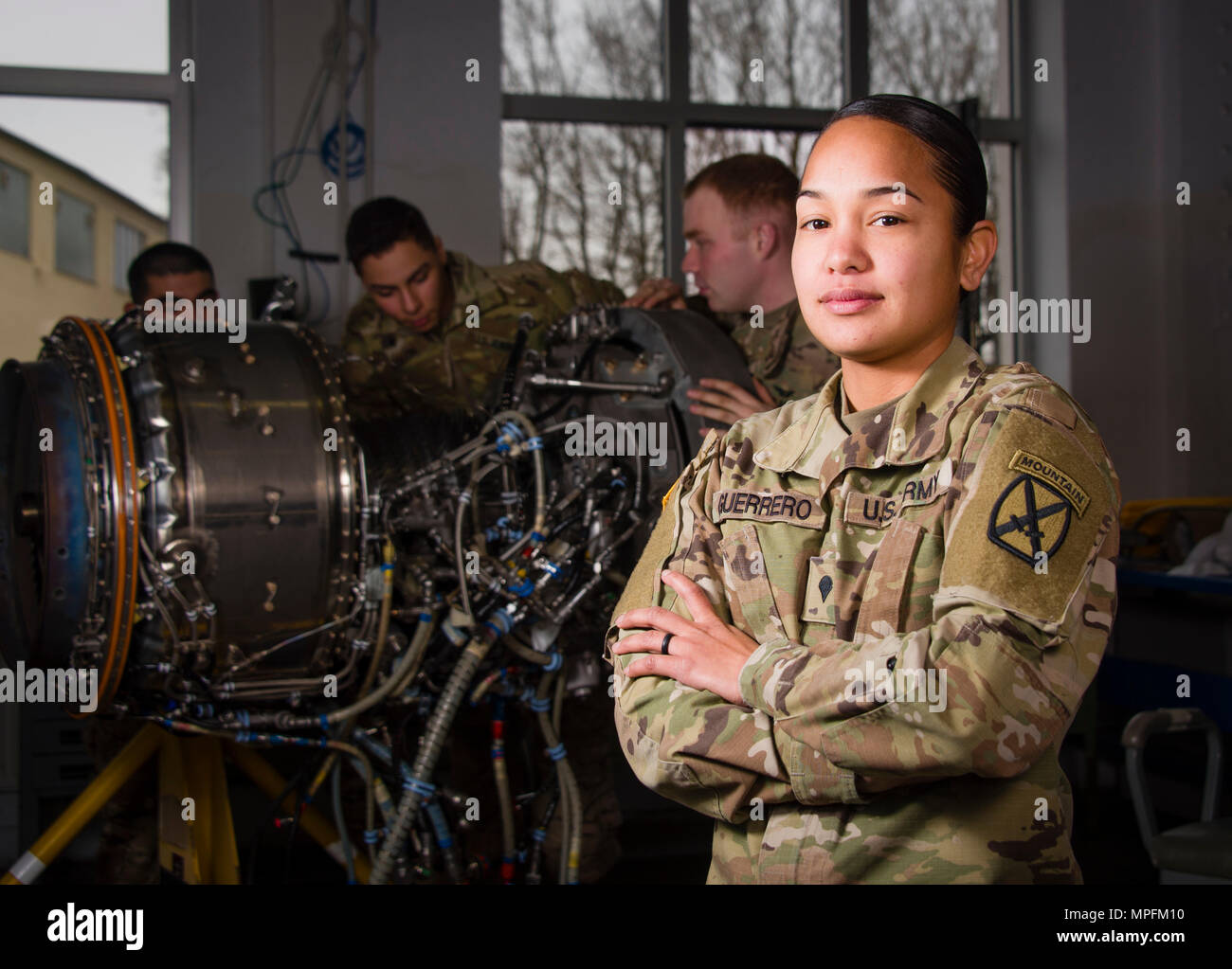 Spc. Tiara Guerrero, an aircraft powerplant repairer with B Company ...