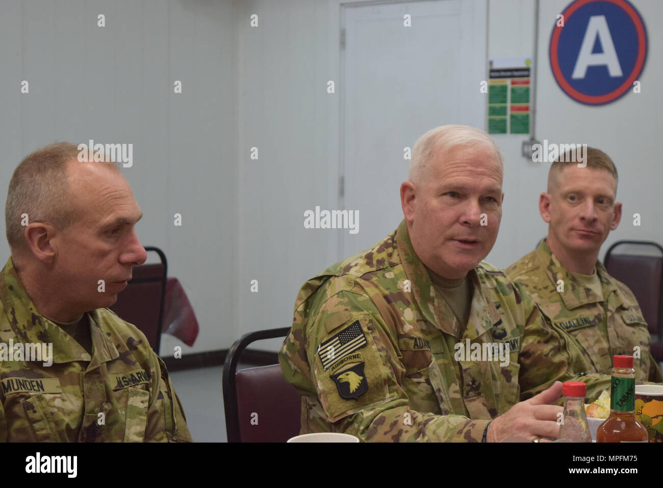 State Command Sgt. Maj. David Munden, left, and Brig. Gen. Benjamin ...