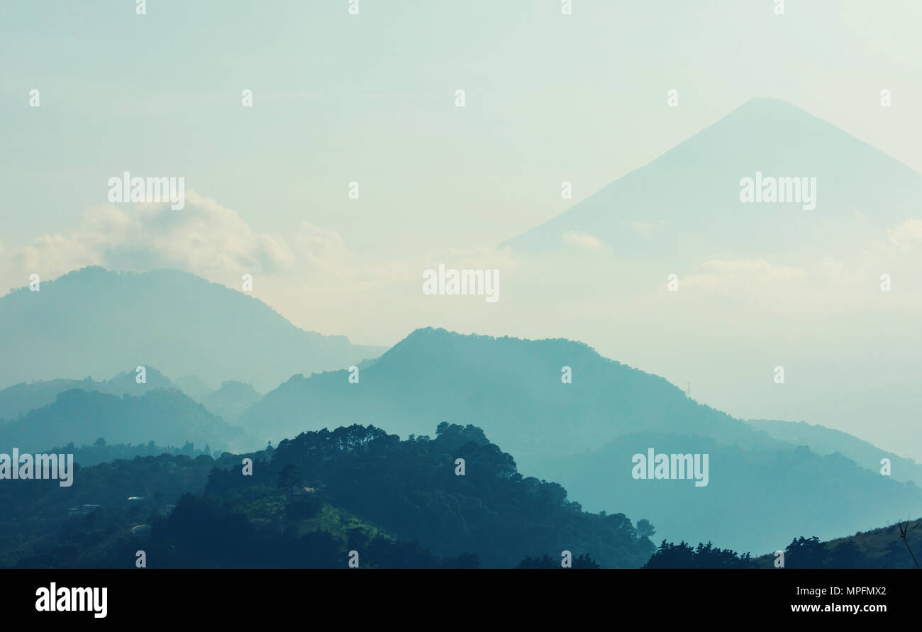 Beautiful volcanoes landscapes in Guatemala, Central America Stock ...
