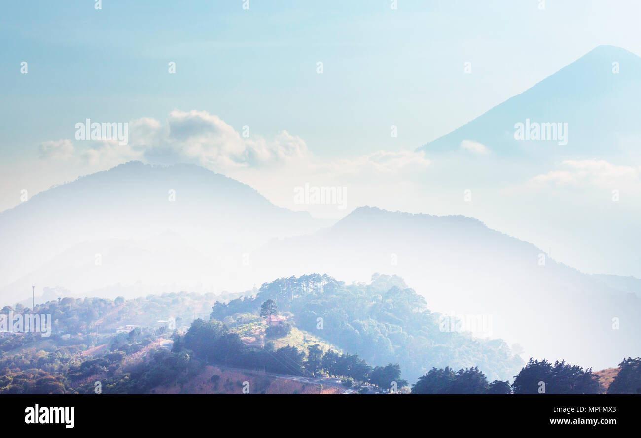 Beautiful volcanoes landscapes in Guatemala, Central America Stock ...