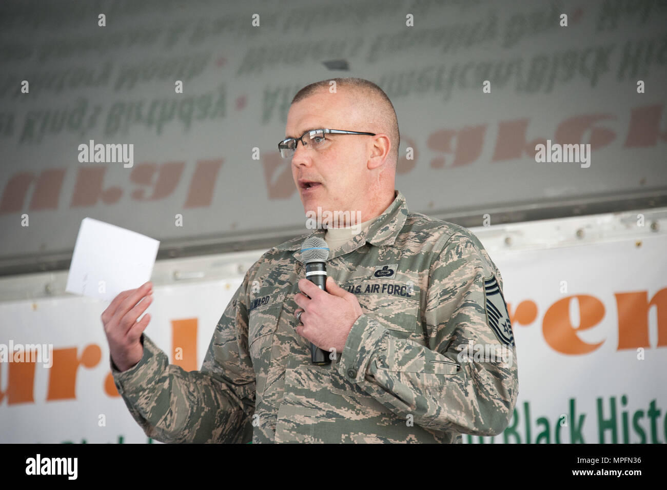 Maxwell AFB, Ala. - Chief Master Sgt. Travis Alward introduces National ...