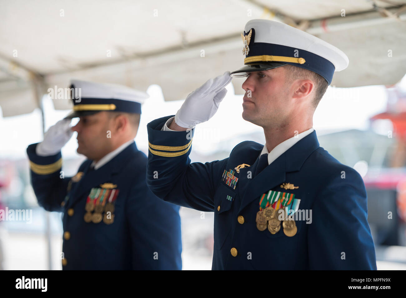 Lt. Andrew Norberg and Lt. Mario Gil, commanding officers of Coast ...