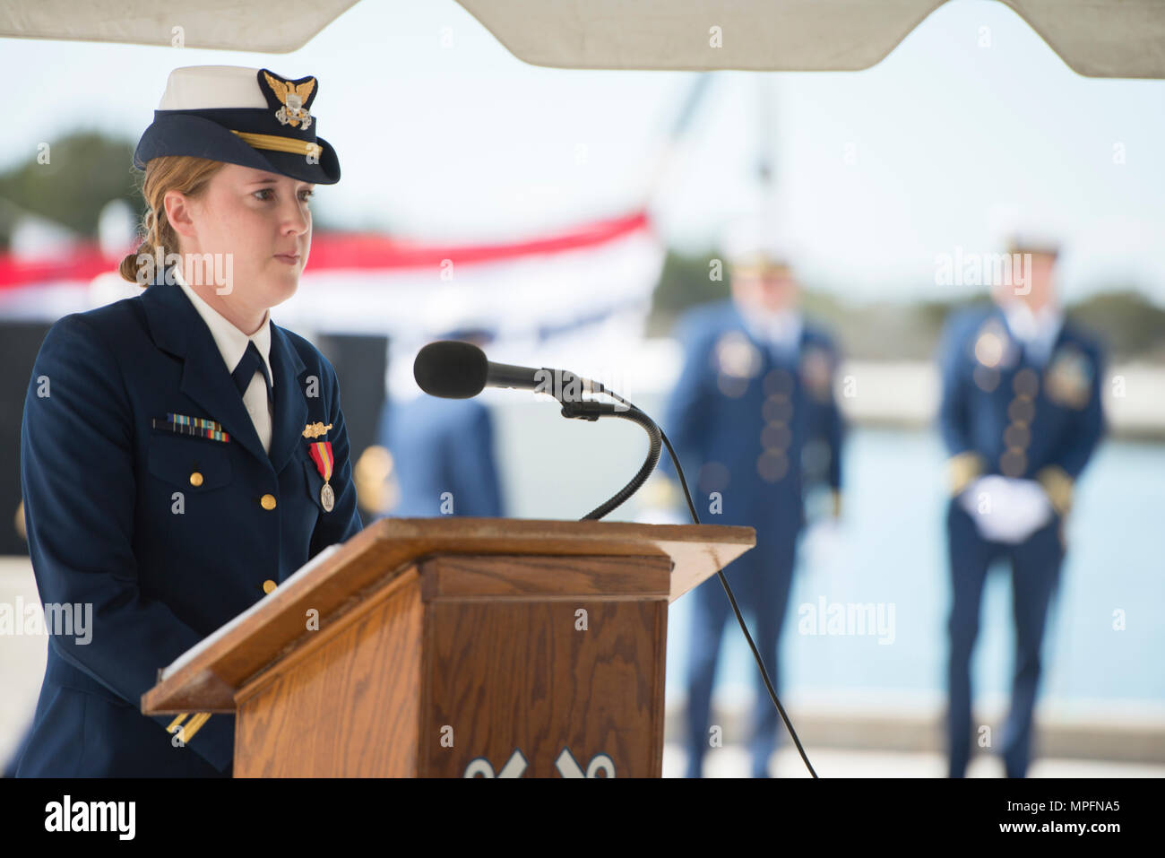 Lt. j.g. Lydia Webb, executive officer of Coast Guard Cutter Cushing ...