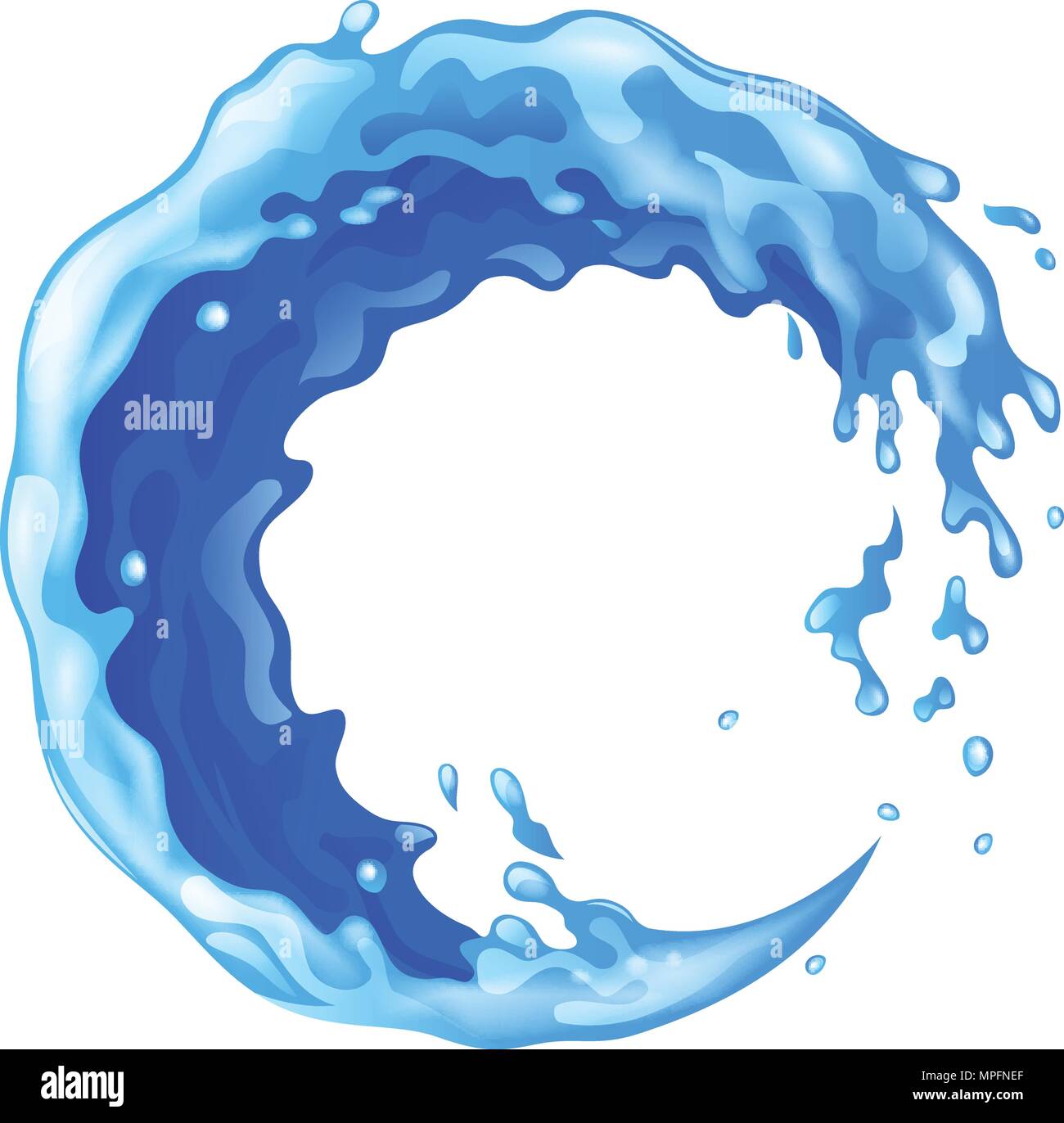Water splash circle isolated on white background Stock Vector Image ...